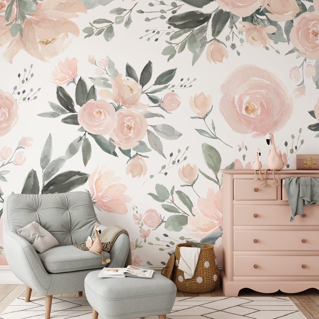 Soft Pink Roses Wall Mural WM011 – CostaCover