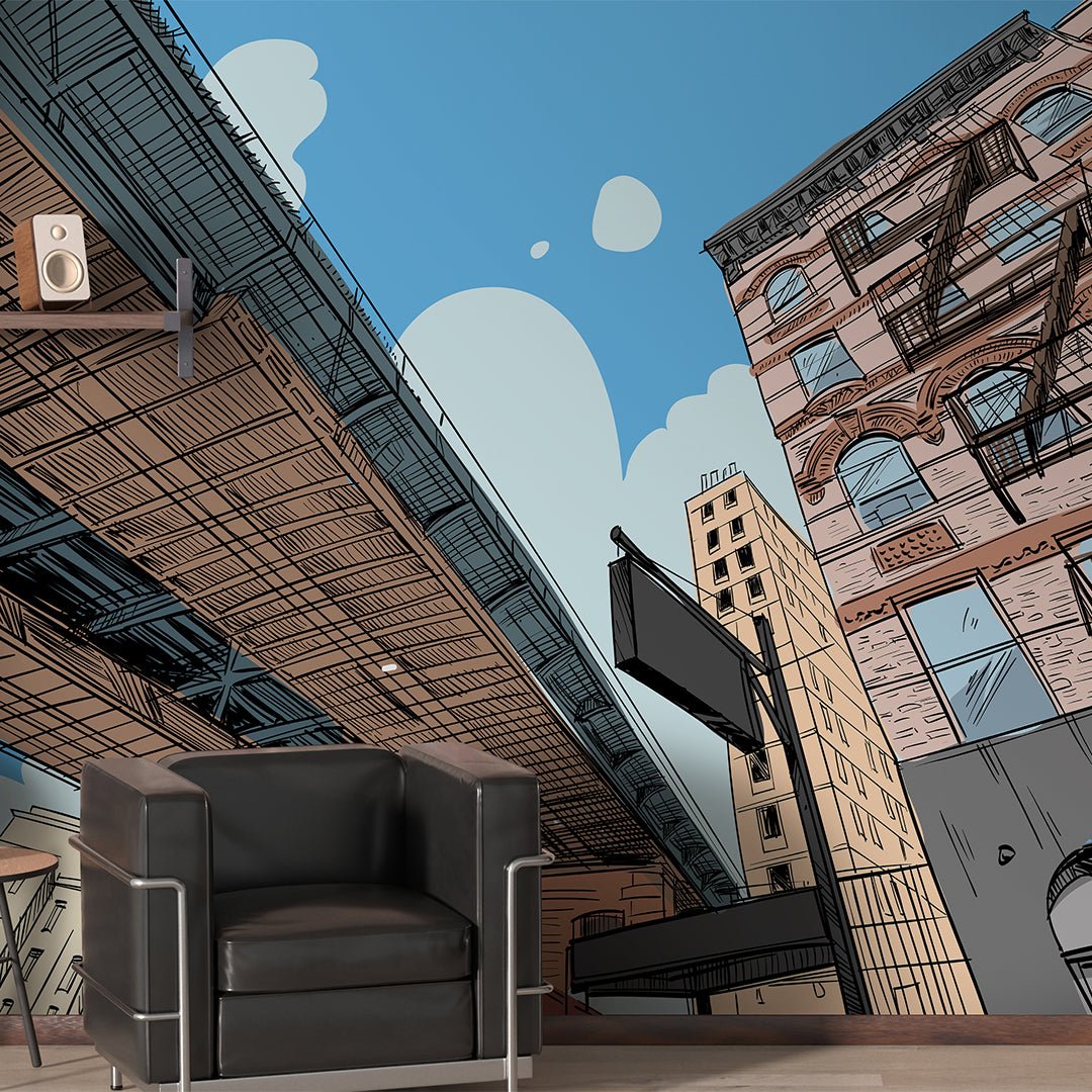 Street Bridge Comics Style Wall Mural CCM184 – CostaCover
