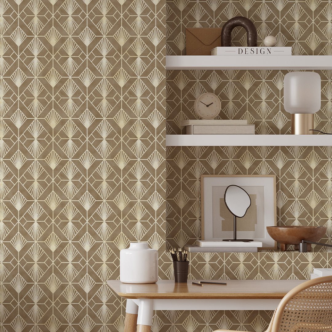 Pale Brown Art Deco Wallpaper CC334 – CostaCover