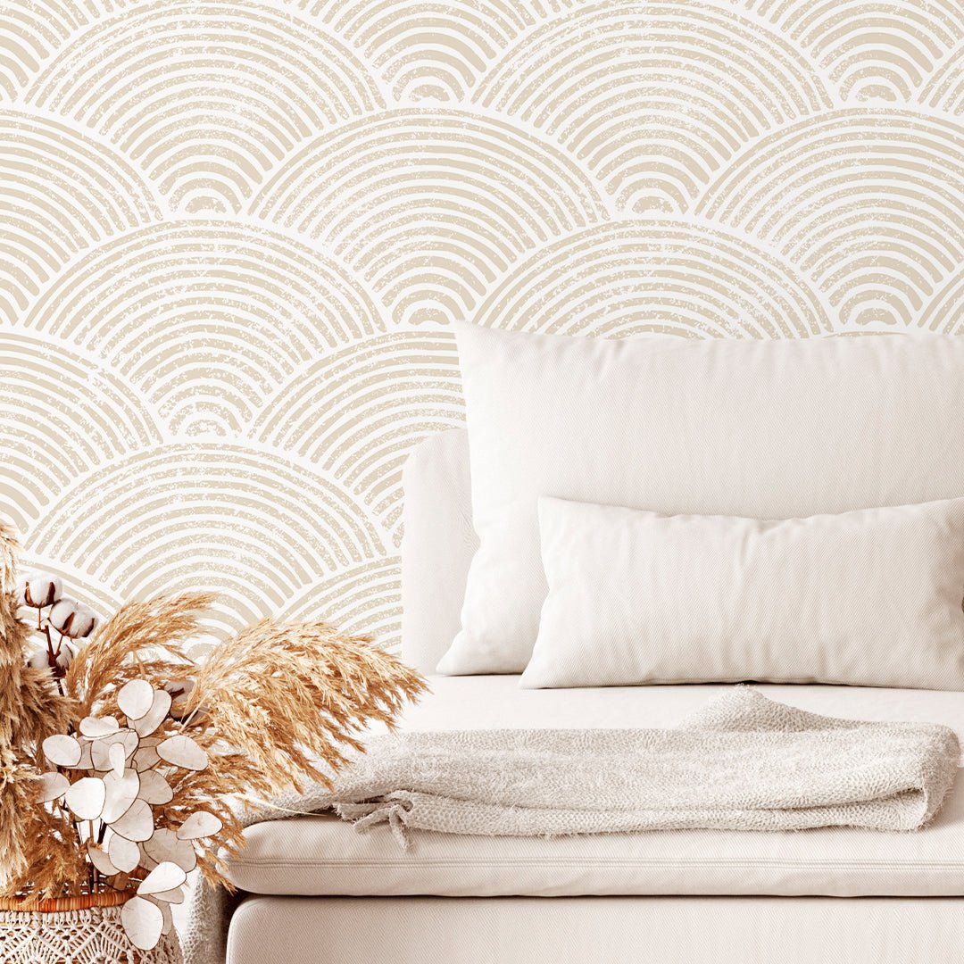 Beige Waves Boho Wallpaper CC284 – CostaCover